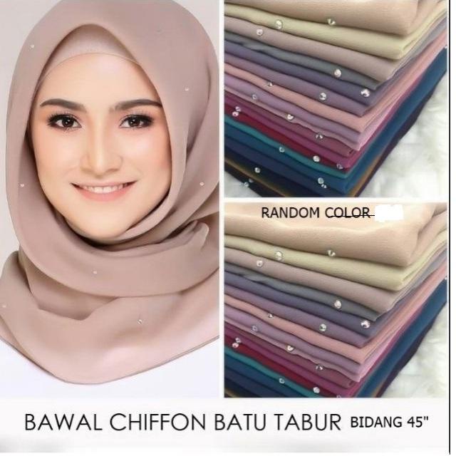 BAWAL CHIFFON VOILE BATU TABUR PREMIUM BIDANG 45" | Shopee Malaysia