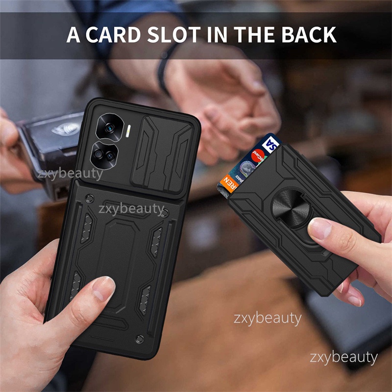 Armor Shockproof Casing For Honor 90 Lite 5G 2023 Card Slot Phone Case ...