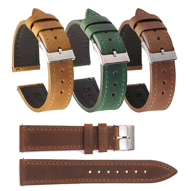 New Crazy Horse Vintage Watch Band Quick Release Switch Watch Strap ...
