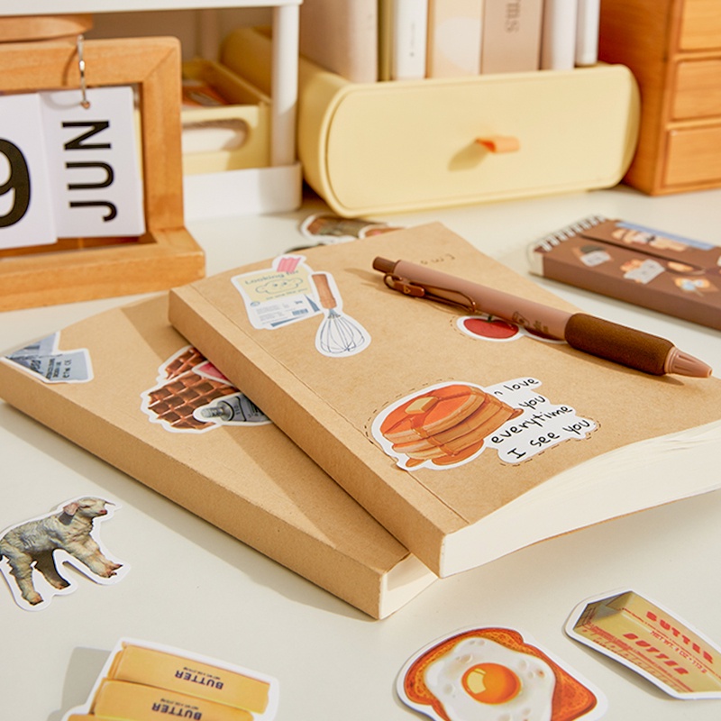 184 Sheets A5 Simple Blank Kraft Paper Notebook School Office Universal ...