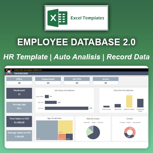 [EXCEL TEMPLATE] Employee Database 2.0| Pangkalan Data Pekerja 2.0 HR ...