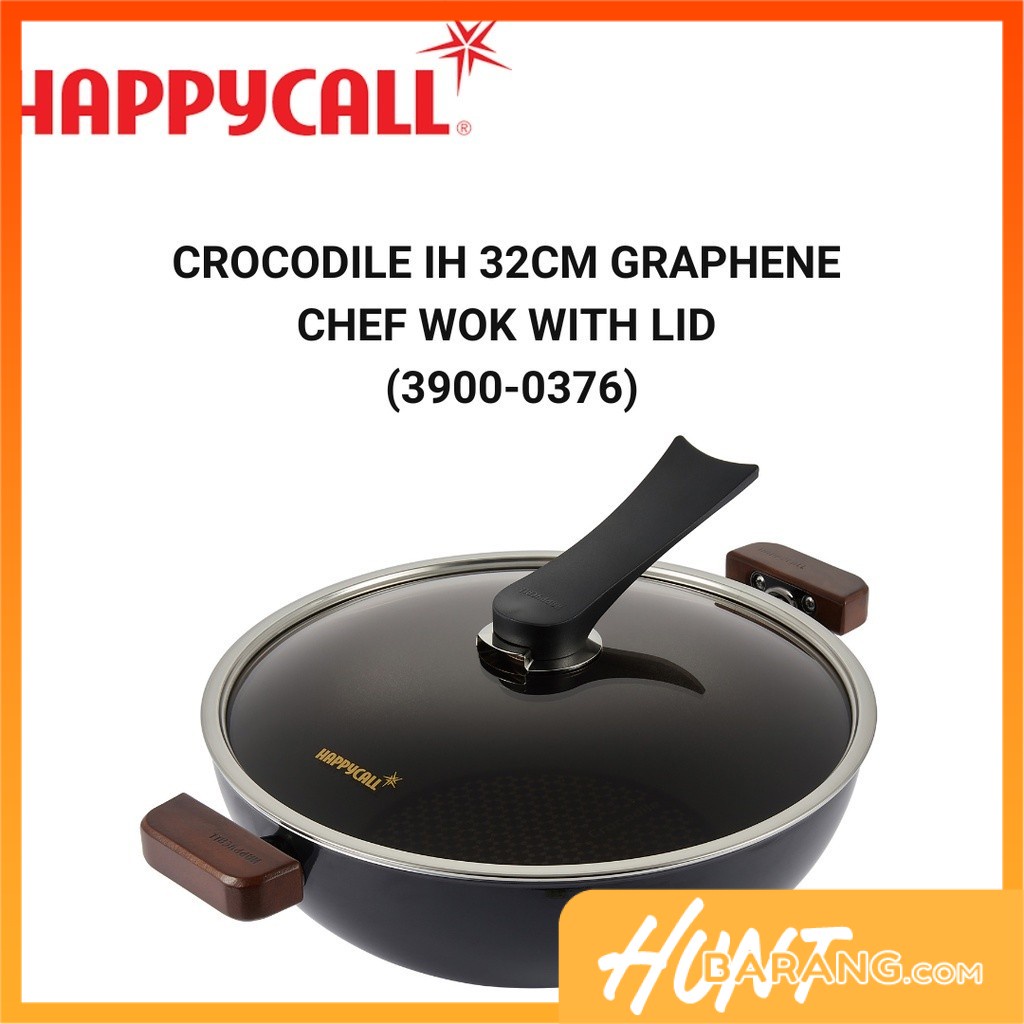 CROCODILE IH 32CM GRAPHENE CHEF WOK WITH LID (3900-0376) | Shopee Malaysia
