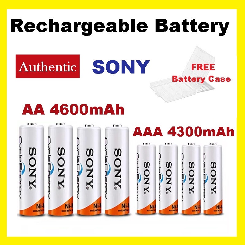 2-16pcs Sony Rechargeable Battery AA AAA 1.2V Ni-MH 4600mAh/4300mAH ...