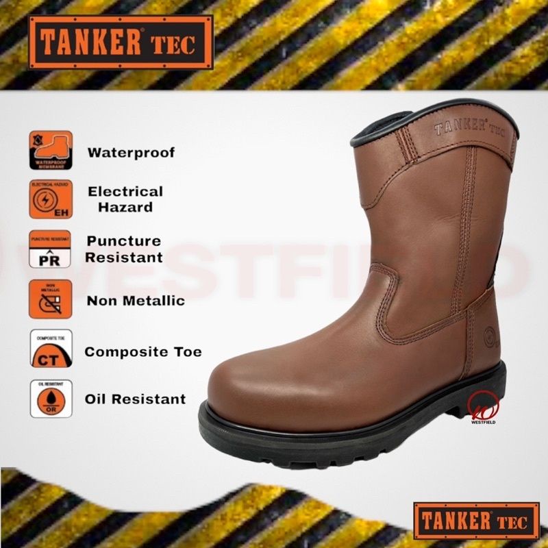 Tanker Tec Premium Leather Lightweight 9” Waterproof Tactical Safety ...