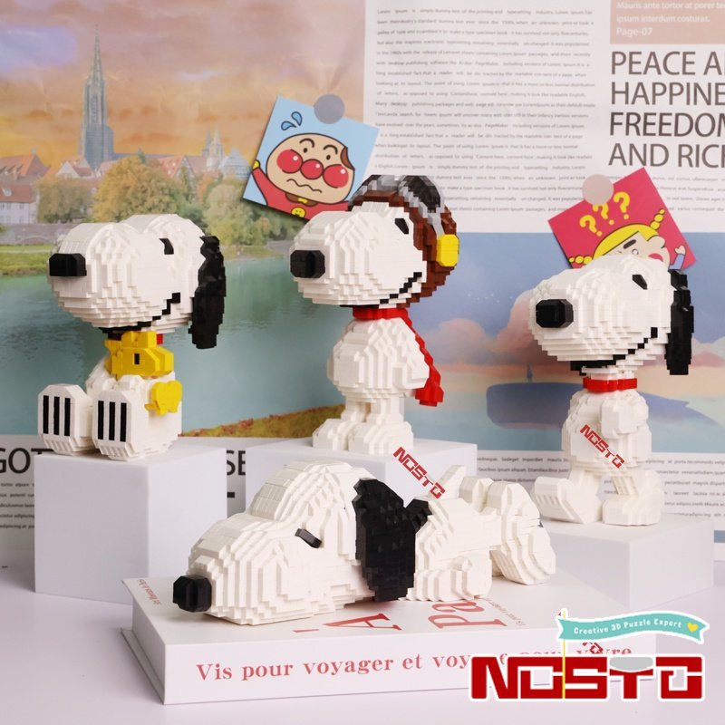 Nano Blocks All styles Skateboard Snoopy Building blocks Glasses Snoopy ...