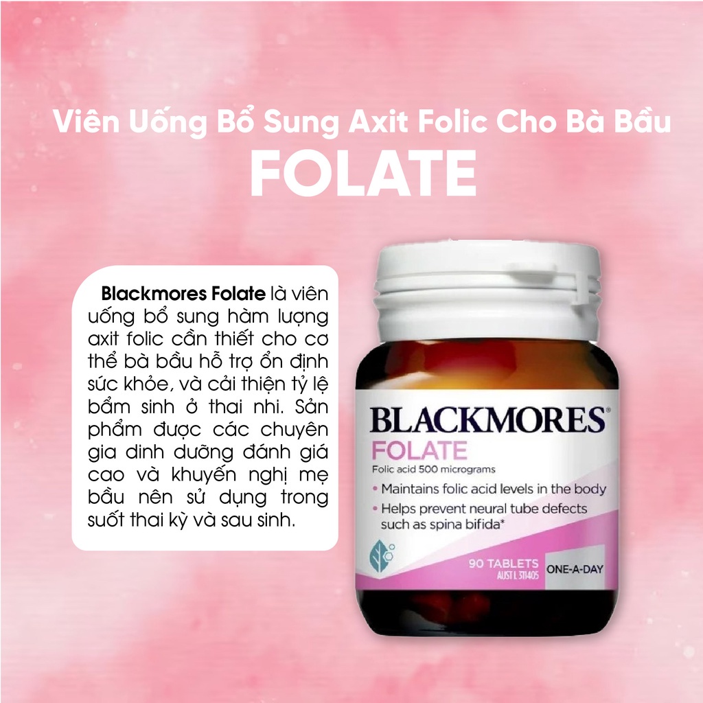 Blackmores Folate folic Acid supplement helps prevent fetal defects 90 ...