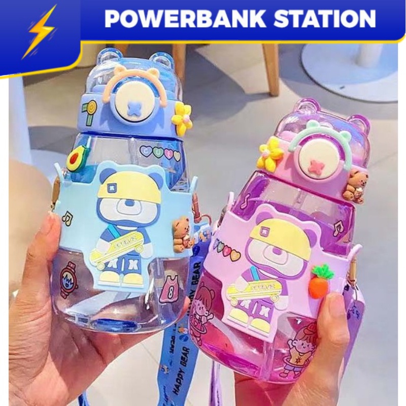 PSB_ 600ml Water Bottle Kids With Straw Botol Air Viral Water Bottle ...