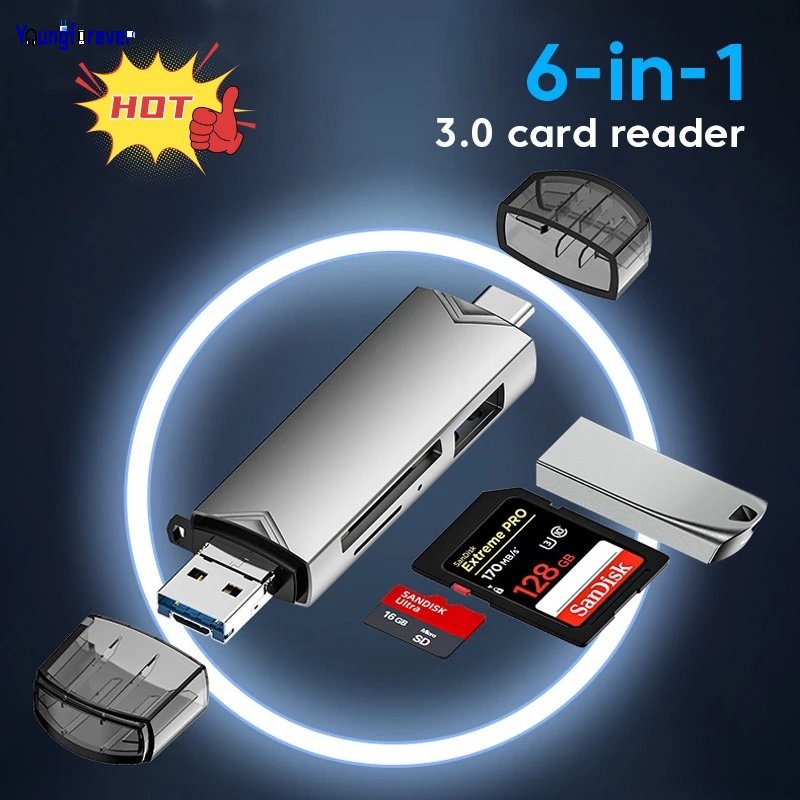 Universal 6 in 1 Useful TF Card SD Card USB 3.0 Flash Drive Smart ...