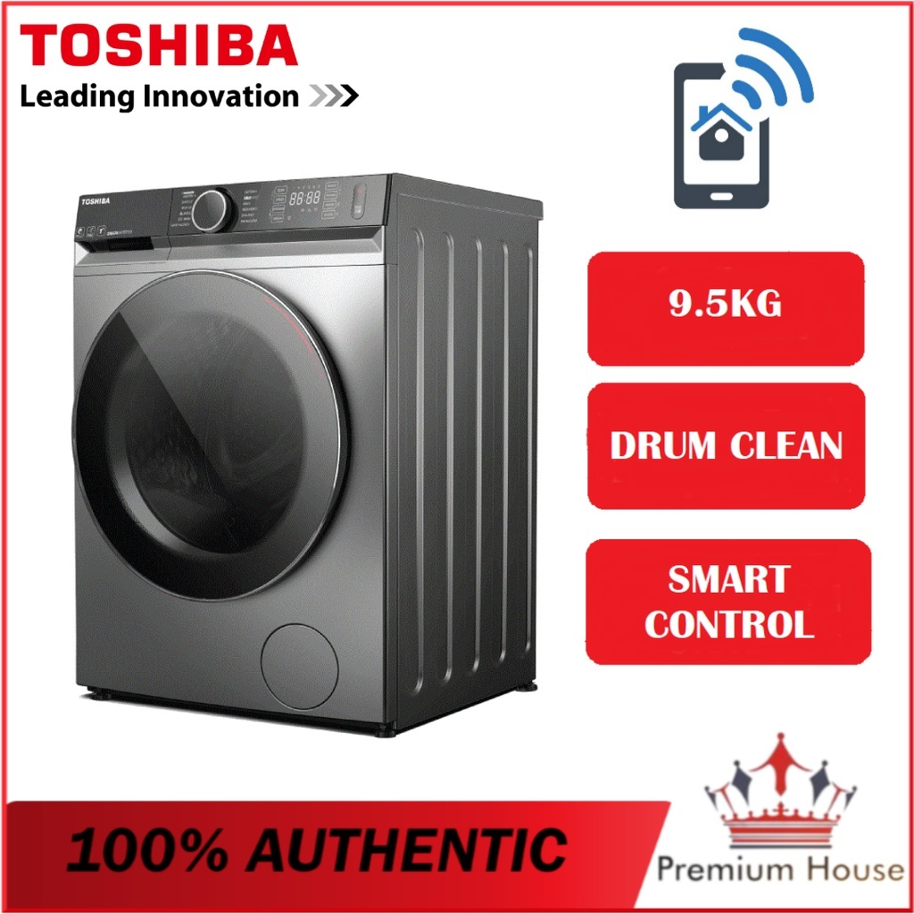 Toshiba TW-BK105GF4M(SK) 9.5KG Origin Inverter Front Load Washing Machine / Washer / Mesin Basuh ...