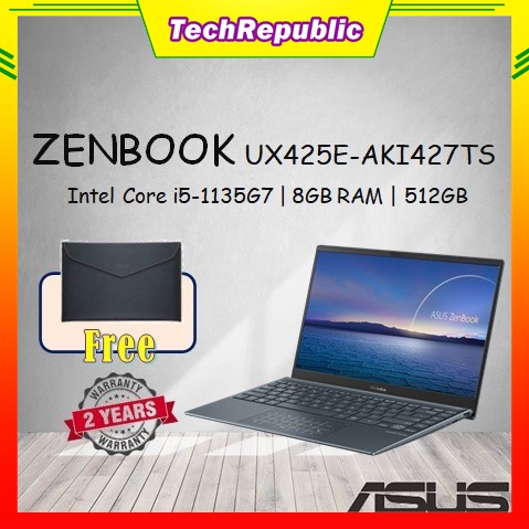 ASUS ZENBOOK 14 UX425E-AKI427TS 14" FHD PINE GREY LAPTOP ( I5-1135G7 ...
