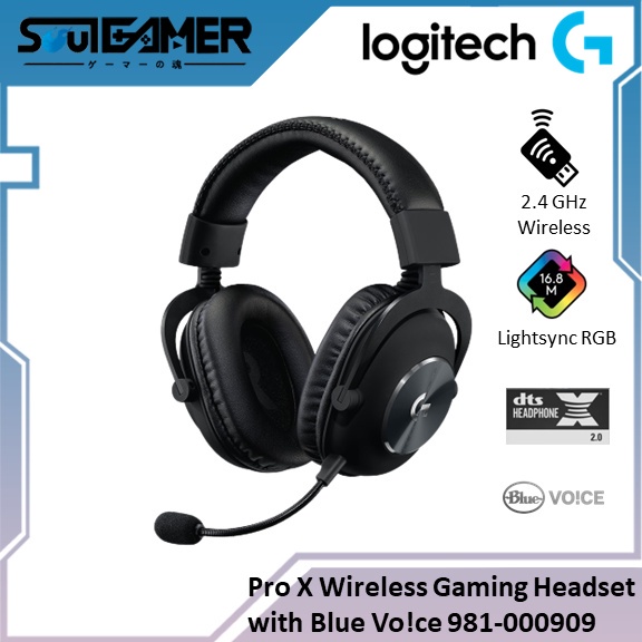 Logitech G PRO X Wireless Gaming Headset with Blue Voice (981-000909 ...