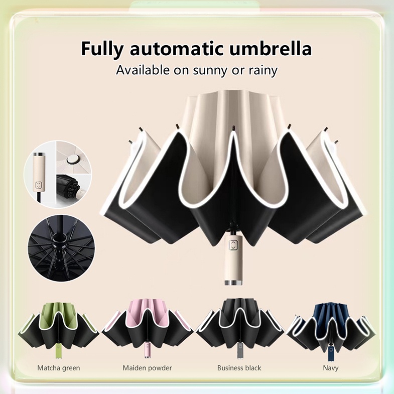 Fully Automatic Windproof Reverse Umbrella Reflective Umbrella Compact ...