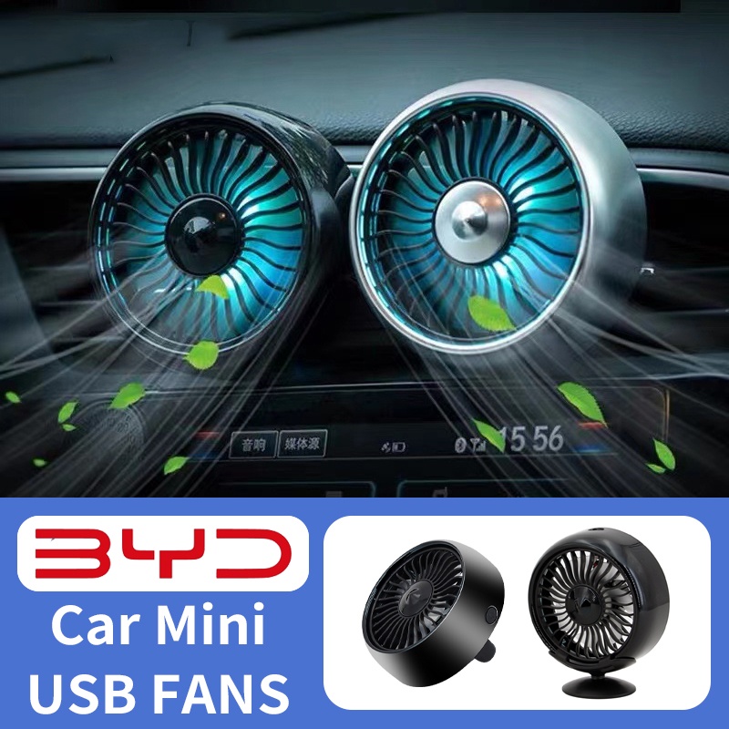 BYD Mini Car USB Fan Car Dashboard Air Outlet Colorful Lights Fan For ...
