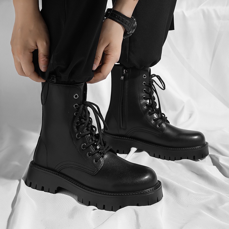 Extra Large Size 38-48 Martin Boots Men's High-Top Leather Boots ...