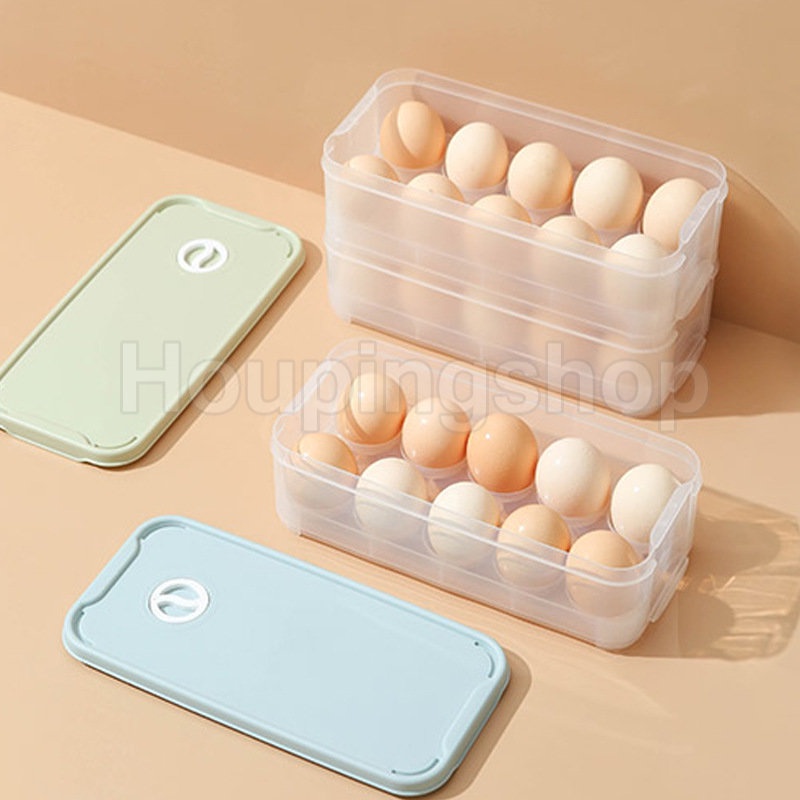 10 Grid Egg Storage Container Stackable Egg Holder Box Organizer ...