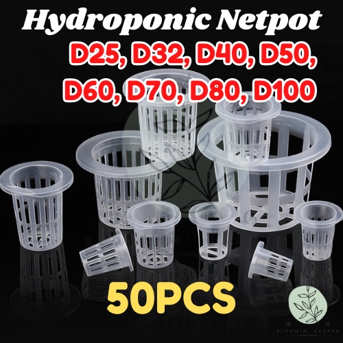 50PCS Hydroponic Net Pot Net Cup Hydroponic Aquaponic Net Pot Mesh ...