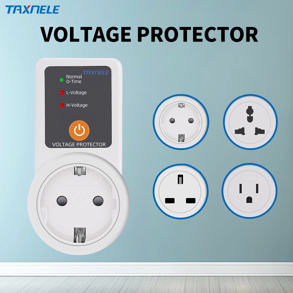 AC 220V 16AAutomatic Voltage Protector Socket EU Plug Socket Voltage ...