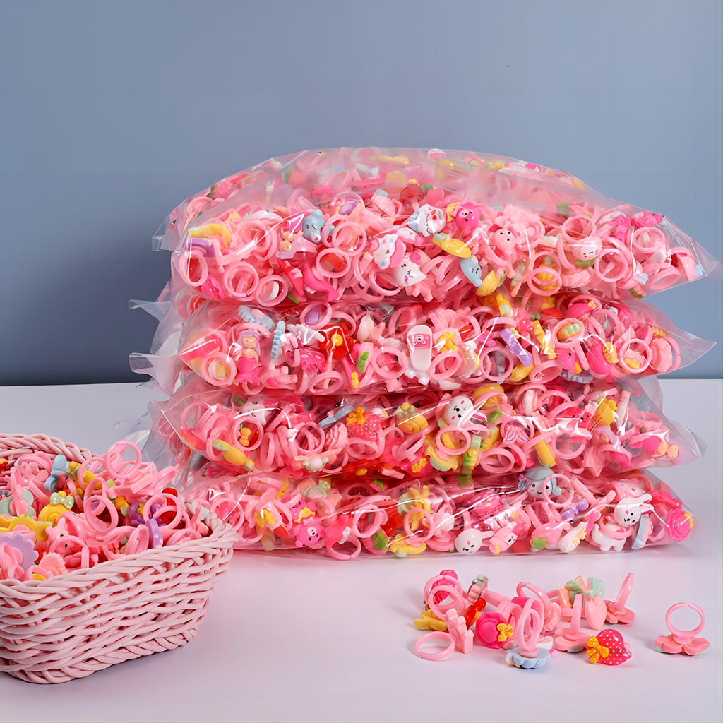 Cartoon Children Ring Adjustable Resin Ring Girl Hand Accessories ...