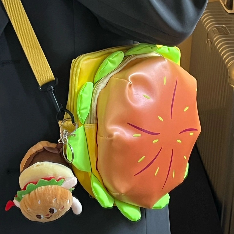 Burger crossbody bag Casual cartoon cheese three-dimensional burger ...