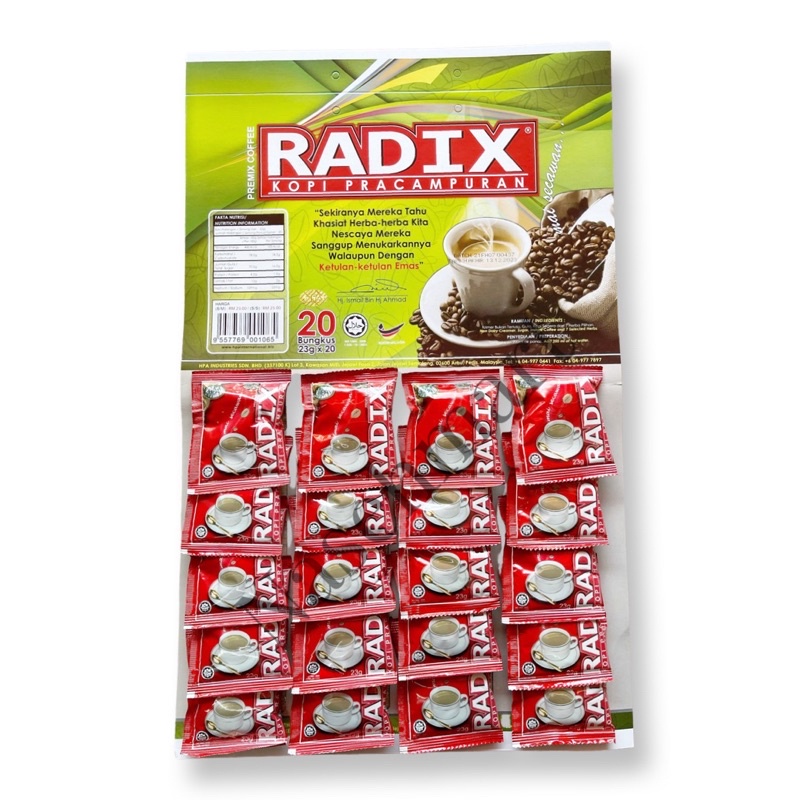Kopi Radix Original HPA Papan (1 papan 20 sachet) | Shopee Malaysia