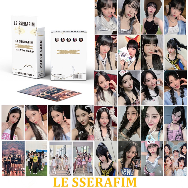 50pcs/box LE SSERAFIM Photocards Album Lomo Cards Lesserafim NJS Kpop ...