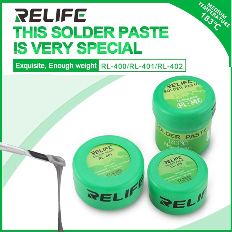 Relife 183°C Medium Temp Soldering Paste Flux RL-400 RL-401 RL-402 ...