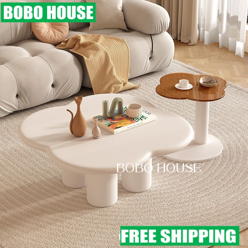 Petal Coffee Table Cream Style Small Apartment Light Luxury Modern Living Room Household Four ...