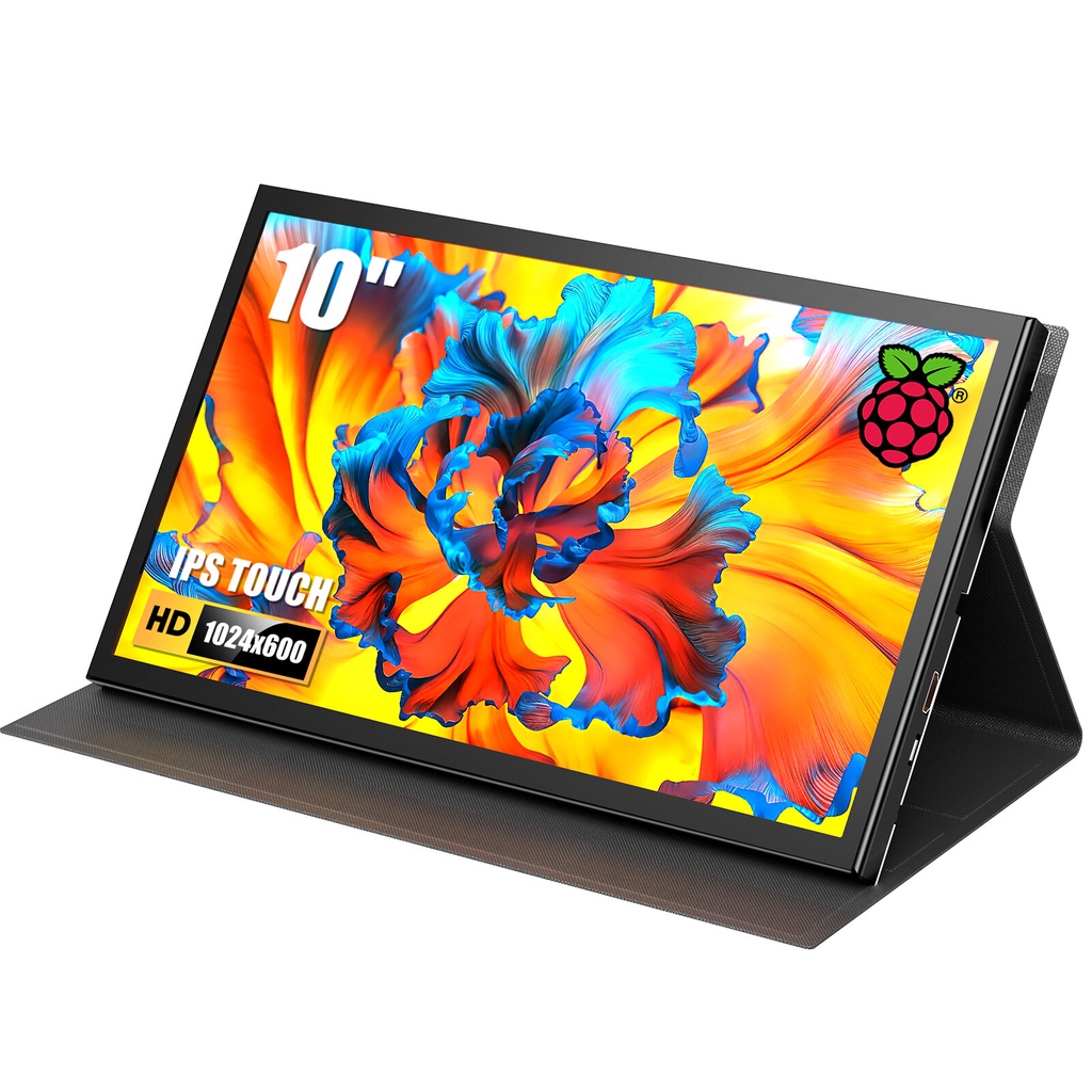 Portable Mini 10 inch Raspberry Pi Display 1024x600 IPS Capacitive ...
