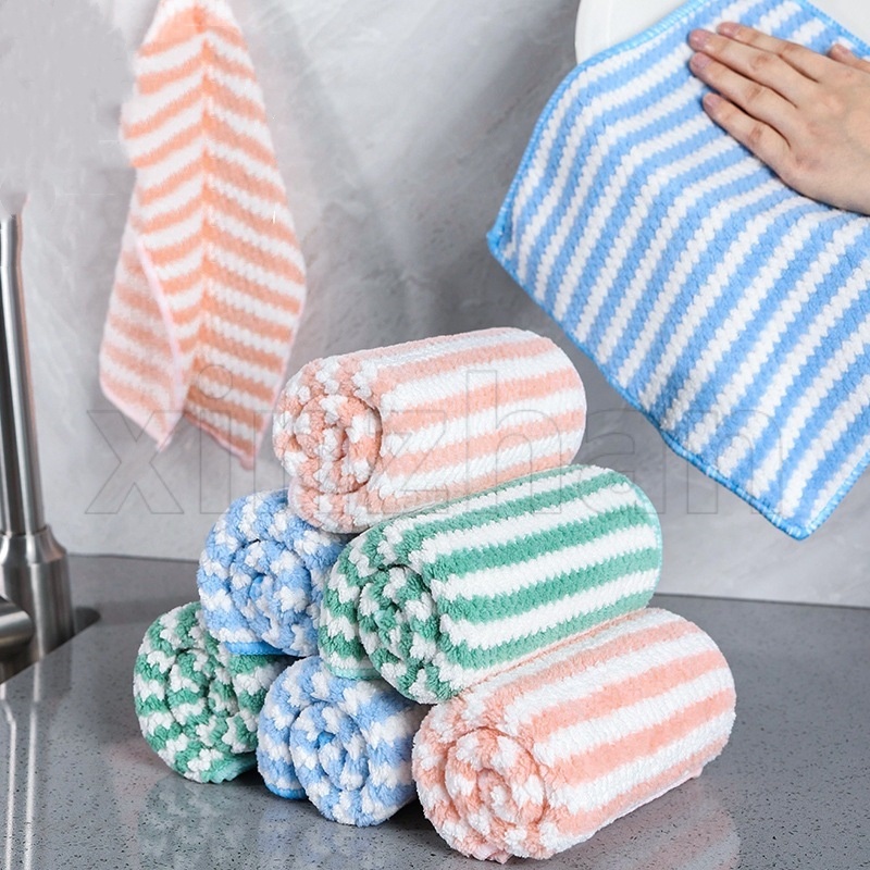 Ultra Absorbent Microfiber Towels / Kithcen Dishes Washing Rags / Coral ...