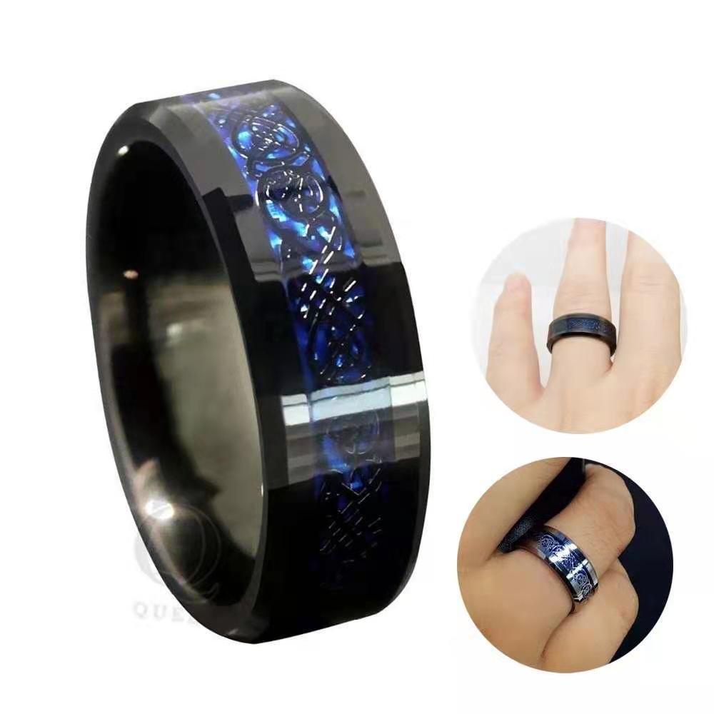 8mm 316L dragon ring fashion men ring male ring gangster ring boss ring ...