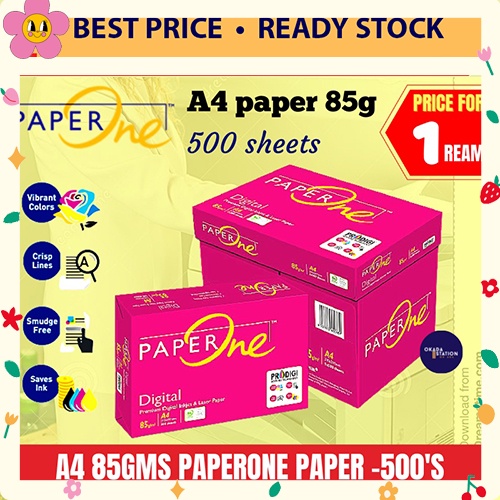 Local Ready Stock A4 85GMS PAPERONE COPIER PAPER-500'S / PAPERONE ...