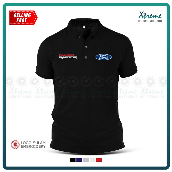 Polo T Shirt Sulam Ford Ranger Design Raptor EcoBoost V6 Performance ...