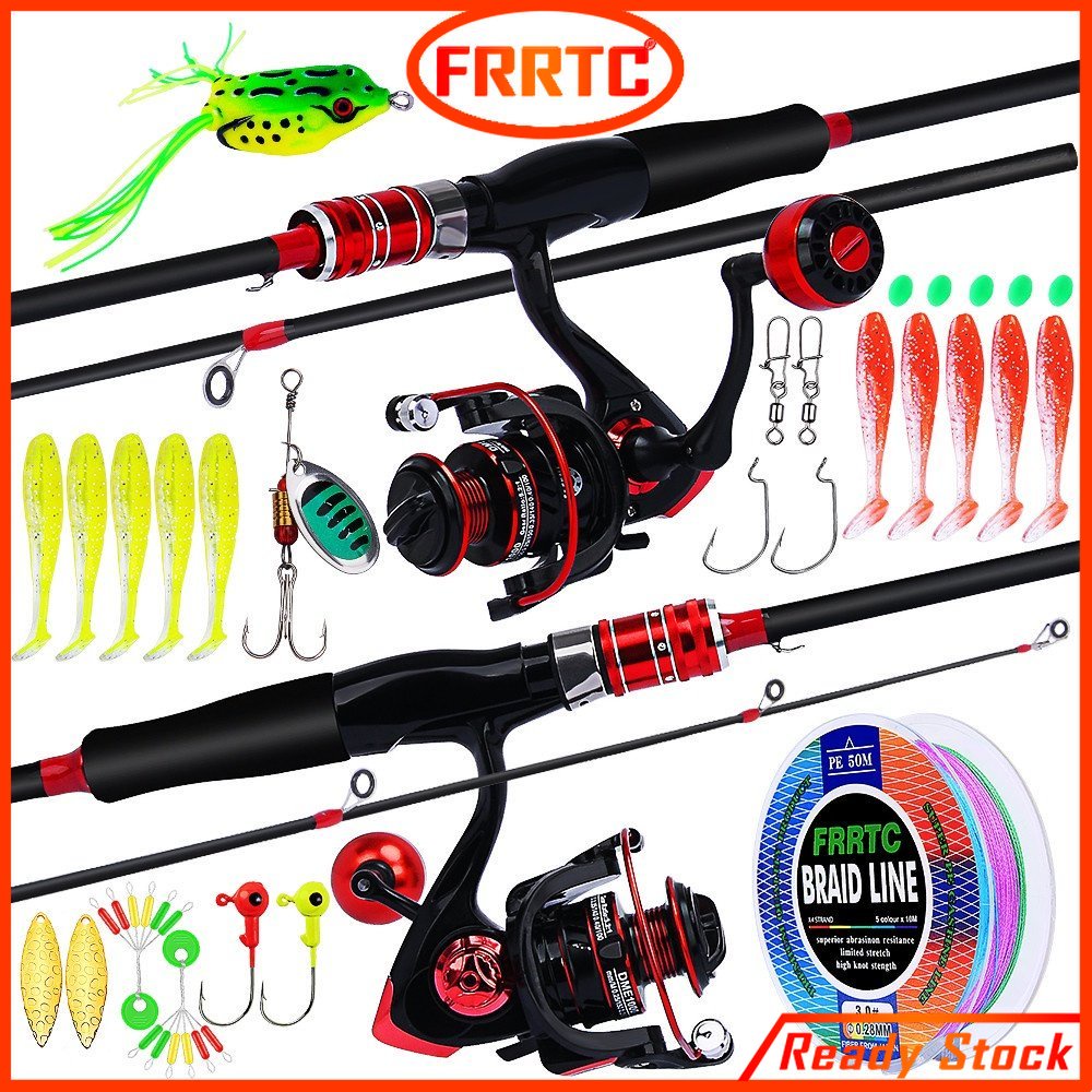 FRRTC Fishing Rod and Reel Set 1.65m/1.80m Spinning Fishing Rod Matel ...