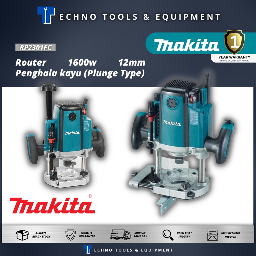 MAKITA RP2301FC Router (Plunge type) 12 mm (1/2") - 1 Year Warranty ...