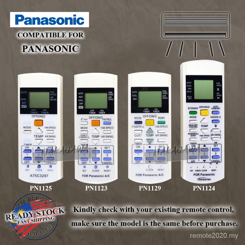 PANASONIC AIR COND REMOTE CONTROL REPLACEMENT ( A75C2817 A75C2913 ...