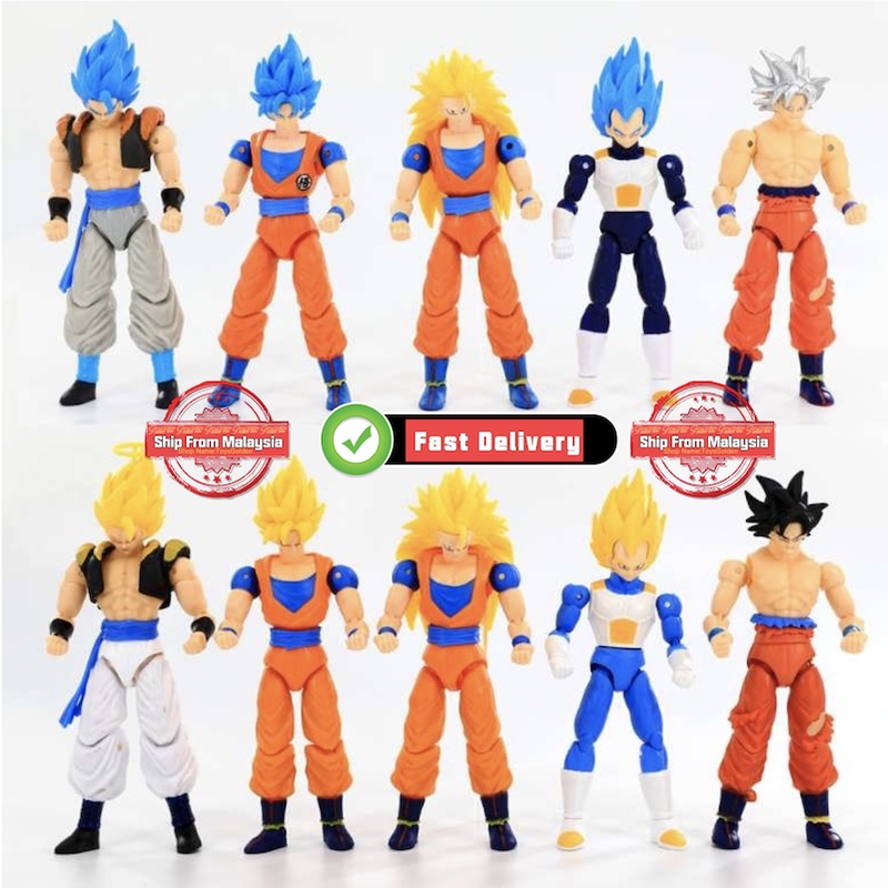 Anime Dragon Ball Goku Vegeta Super Saiyan Gogeta Action Figures ...