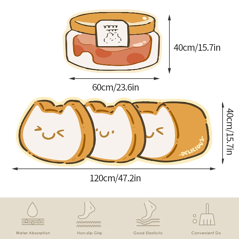 Karpet Murah Kitchen Floor Mat Cartoon Cat Sushi Soft Carpet Creative ...