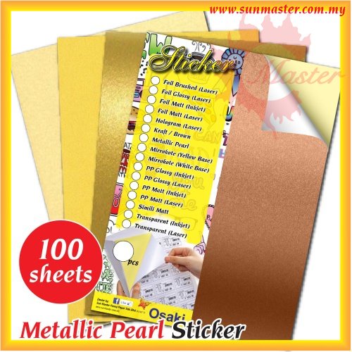 A4 Metallic Sticker | Pearl Sticker | Glitter Sticker | Sparkling ...
