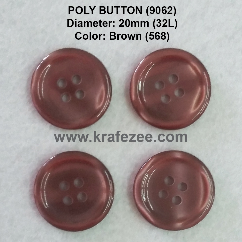Poly Button 9062 20mm. Brown (20 pcs) | Shopee Malaysia