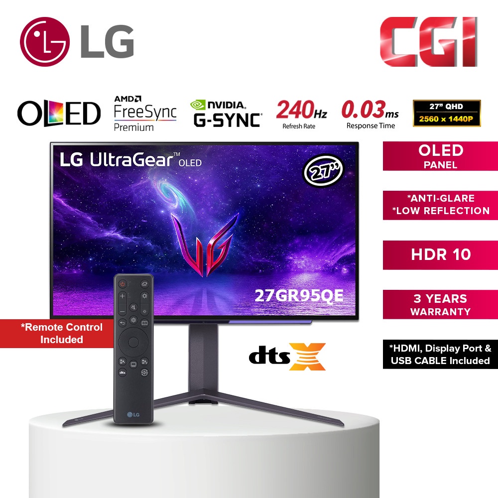 LG 27“ 27GR95QE UltraGear™ OLED Gaming Monitor QHD with 240Hz Refresh ...