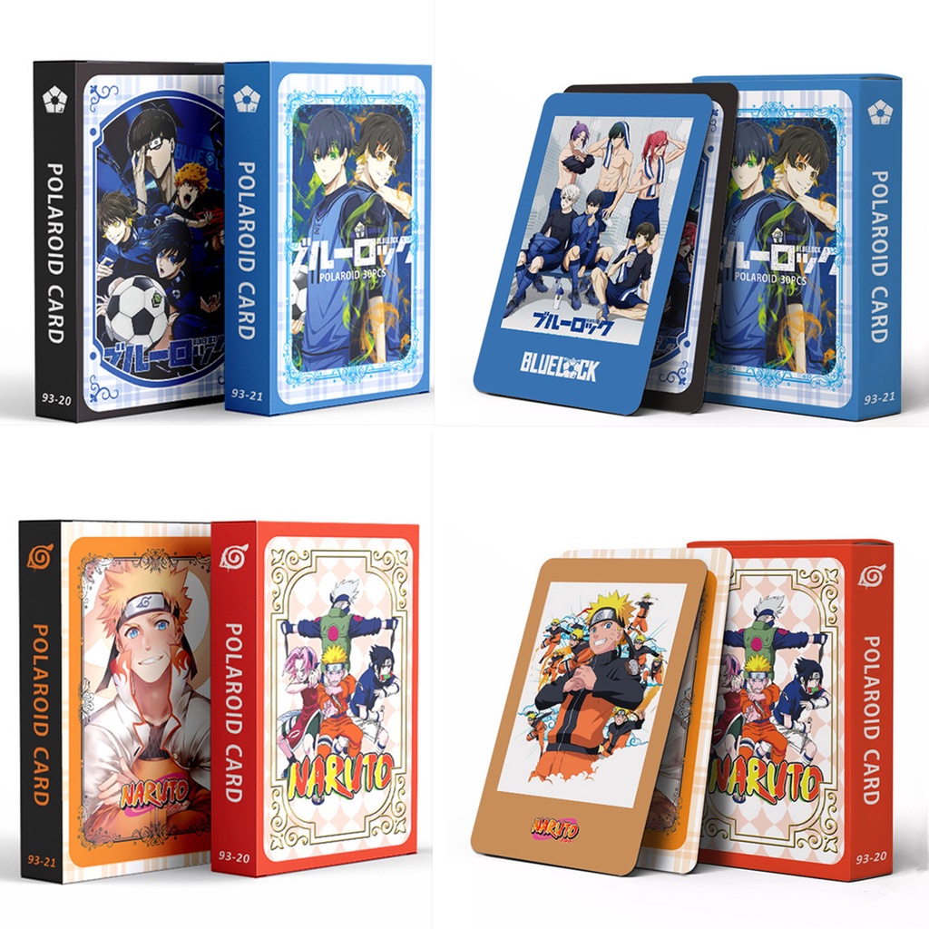 30pcs/box NARUTO My Hero Academia BLUE LOCK Polariod Photocards Jigoku ...