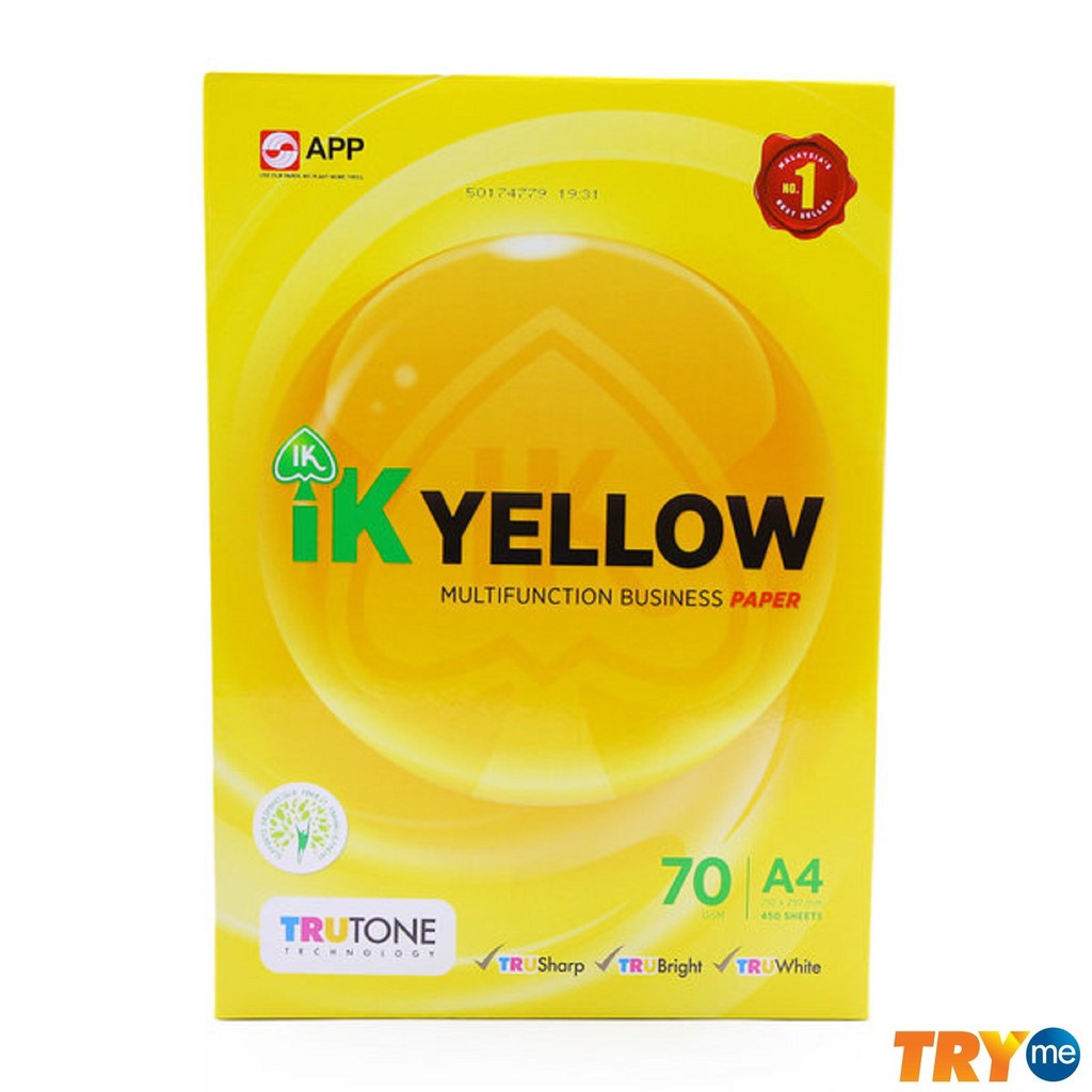 IK Yellow Copier Paper A4 (70gsm x 450's) | Shopee Malaysia