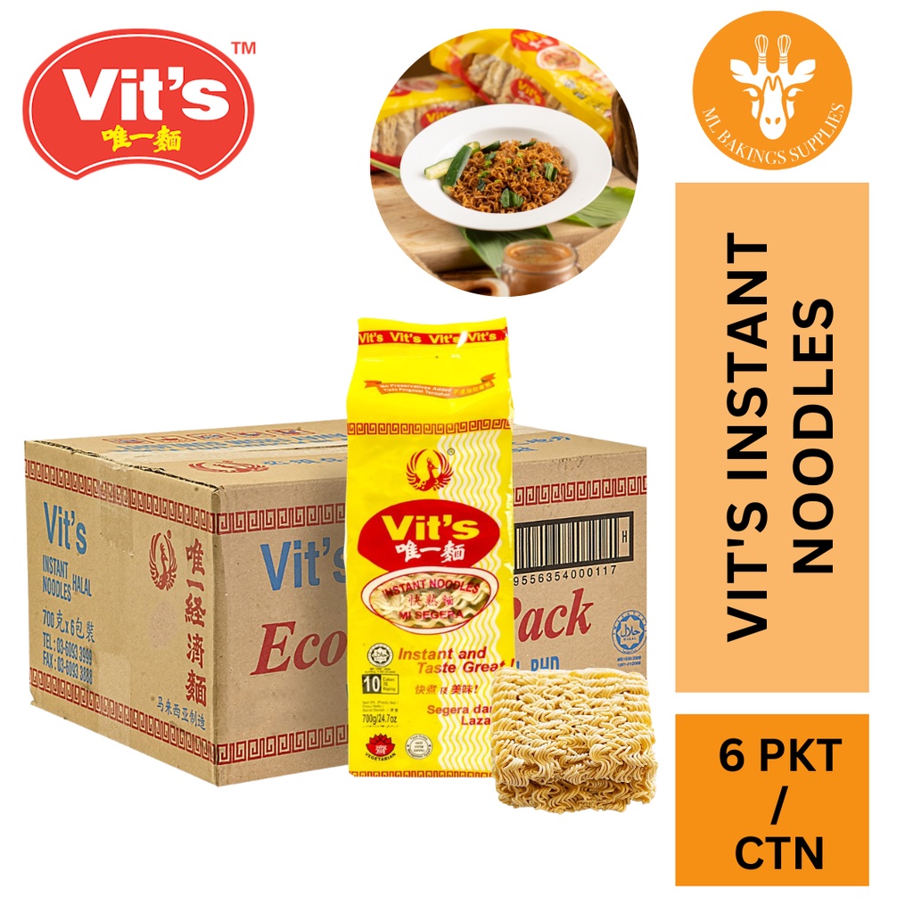 Vit's Economy Pack Instant Noodle/ Mi Segera/唯一面 快熟面 700gx6pkt/carton ...