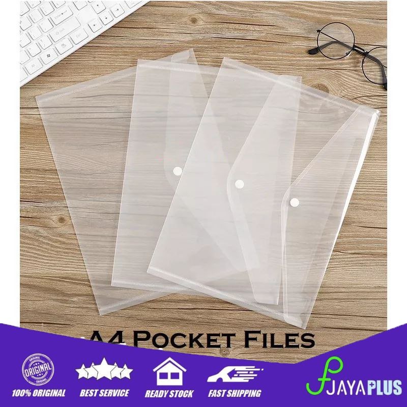 JAYA PLUS MALL_Extra Thick A4 clear thicker pocket files button folder ...