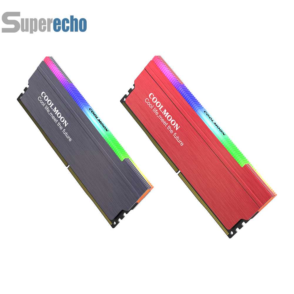 COOLMOON RAM Heatsink Radiator High Compatibility 5V 3PIN ARGB Heat Sink Cooler RGB Memory ...
