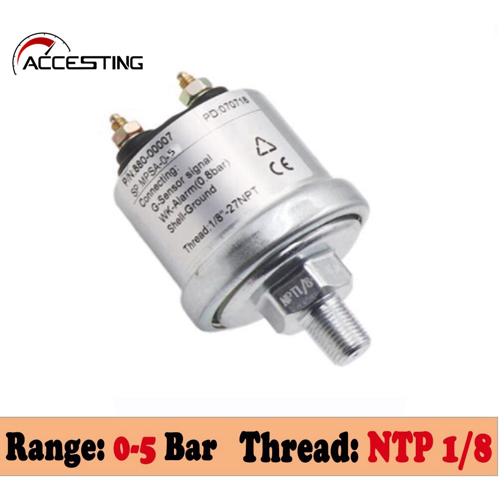 0-5 Bar/0-10Bar Universal Pressure Sensor Oil Pressure Gauge Sensor Engine Rail Pressure Sensor ...