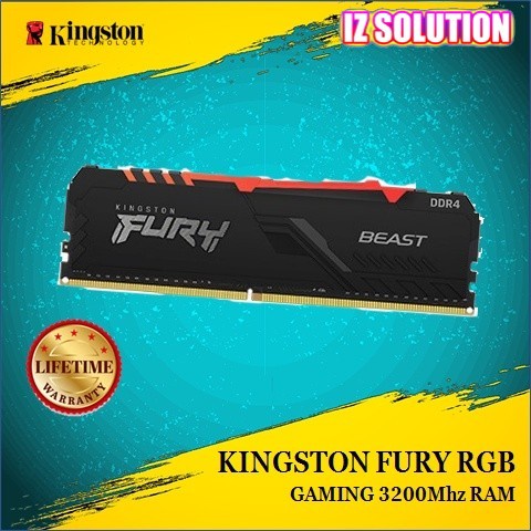 KINGSTON FURY BEAST RGB 8GB/16GB DDR4 3200MHz Desktop PC Gaming RAM (KF432C16BBA/8 ...