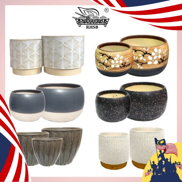 PASU ORKID / CERAMIC VASE / FLOWER POT / PASU SERAMIK / PASU GUBAHAN ...