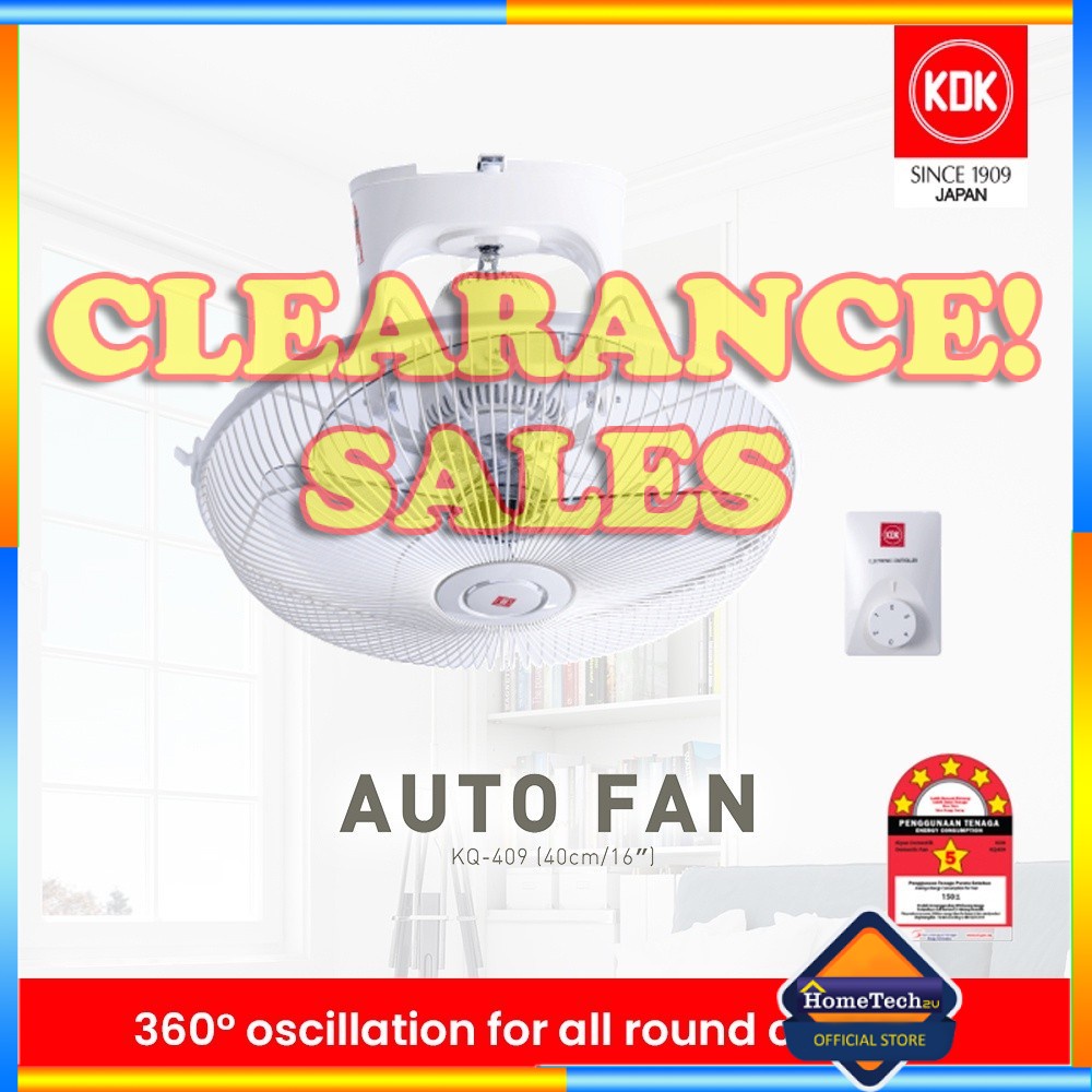 KDK KQ409 KQ-409 16" Auto Fan / Kipas Auto with Regulator (White ...