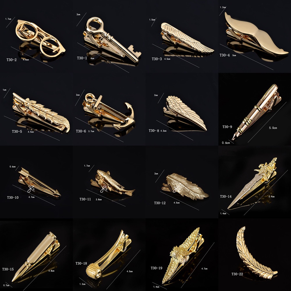 EFAN 32 Style Novelty Men's Formal Ties Clips Luxury Glasses Feathers ...